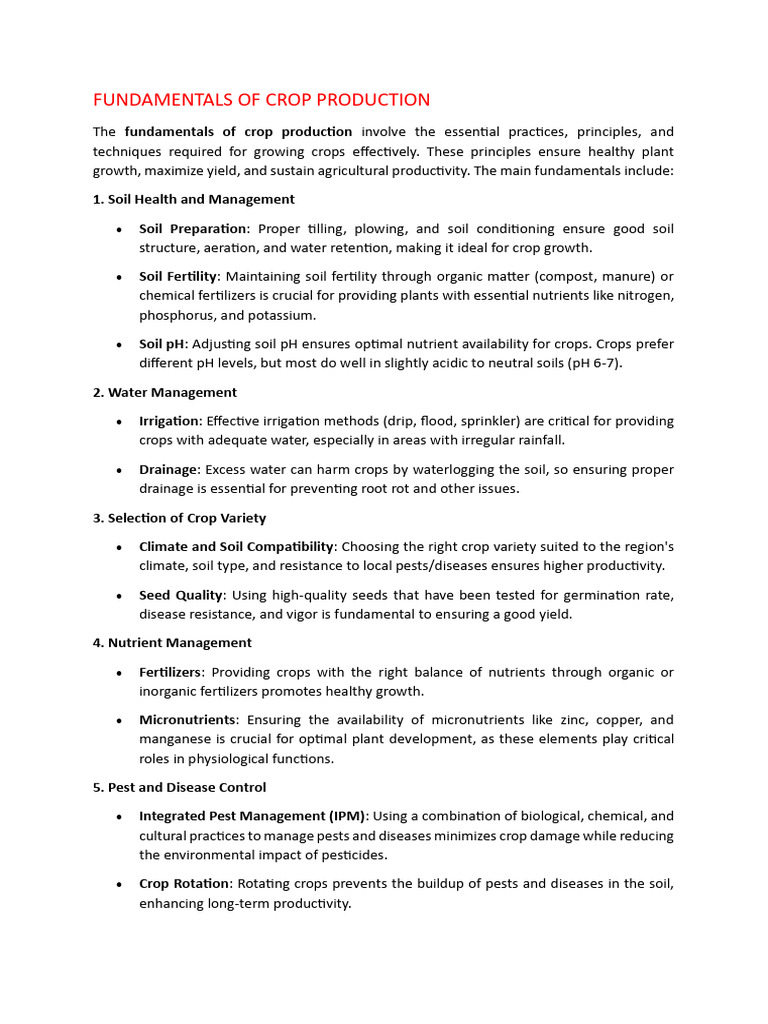 Fundamentals of Crop Production Guide | PDF | Climate Change ...
