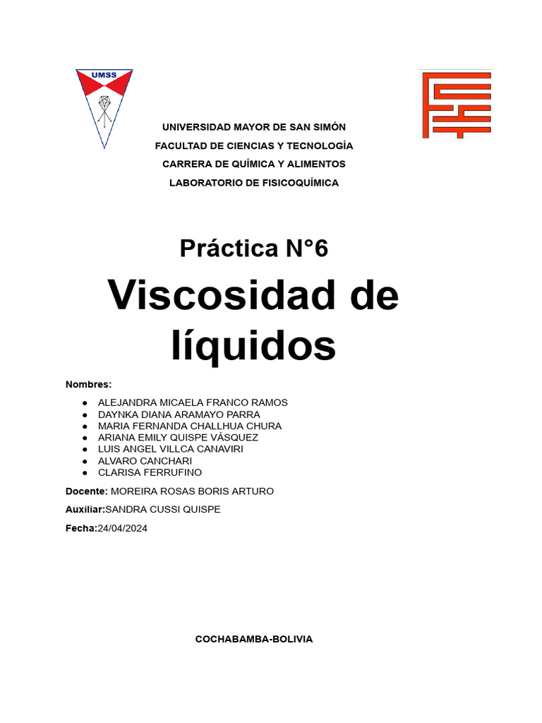Viscosidad de Líquidos | PDF | Líquidos | Viscosidad