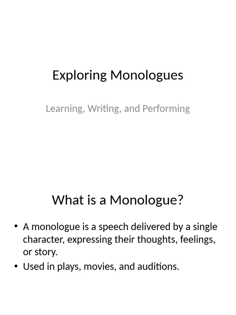 Exploring Monologues Lesson | PDF