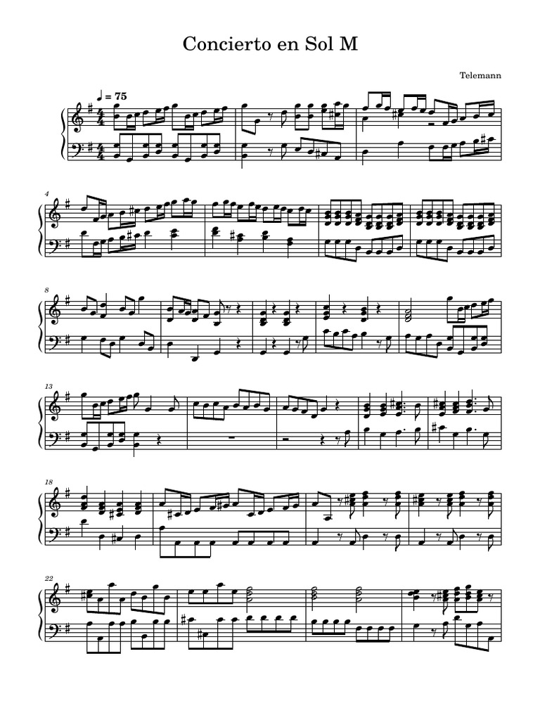 Telemann Concierto - en - Sol - M | PDF