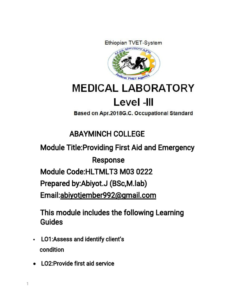 1st aid for L-III lab(LO2) | PDF
