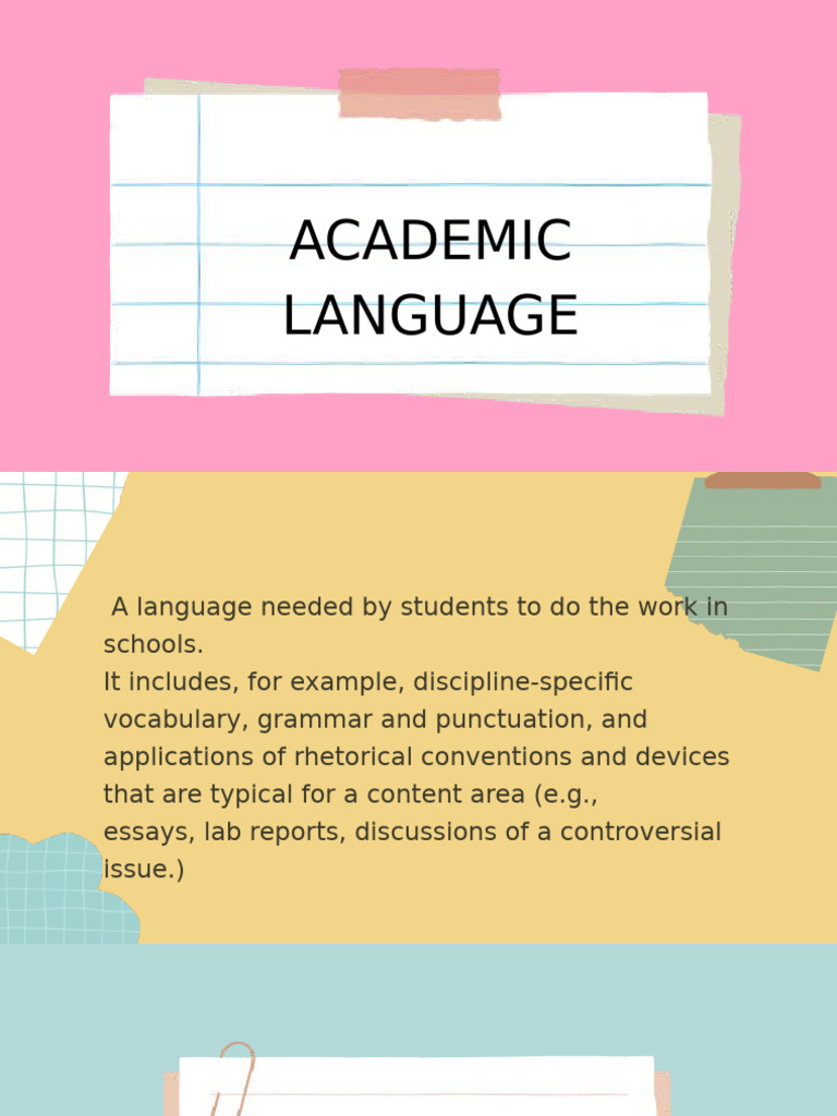 Academic Language | PDF | Narration | Linguistics
