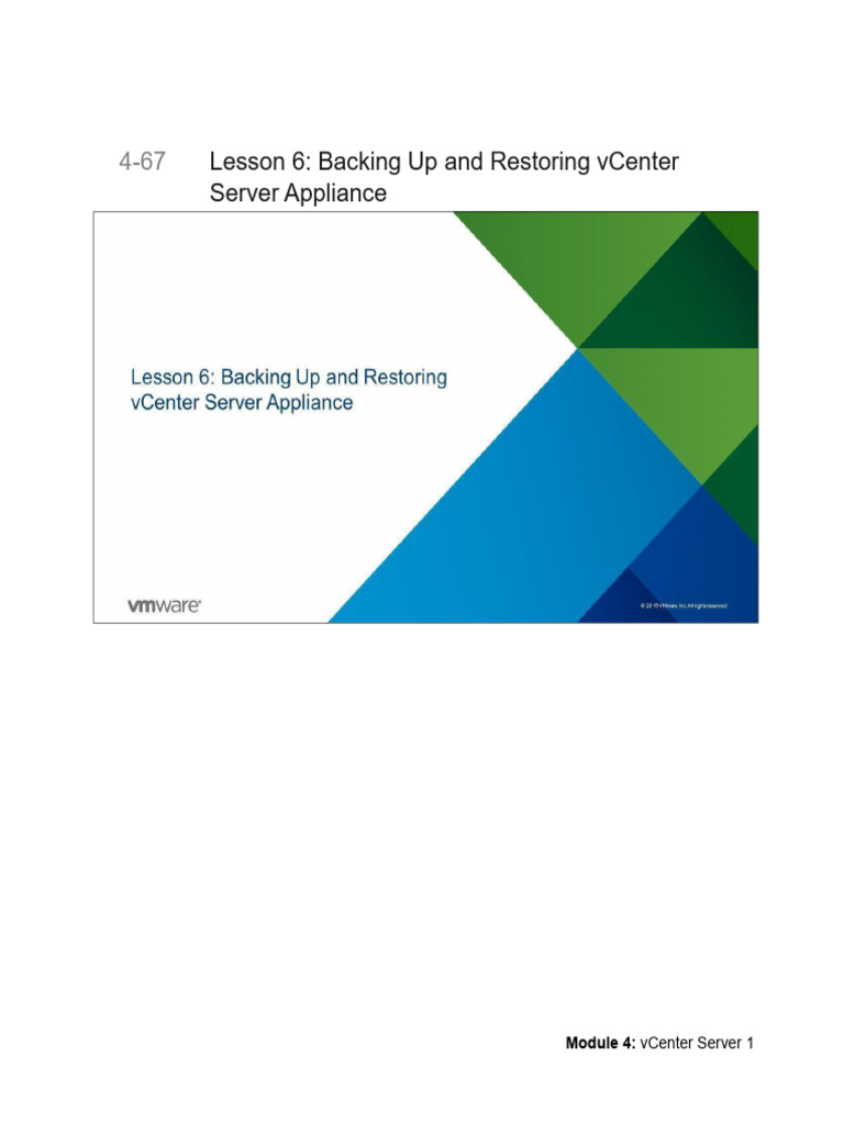 vCenter Server Backup and Restore Guide | PDF | Backup | Computer Cluster