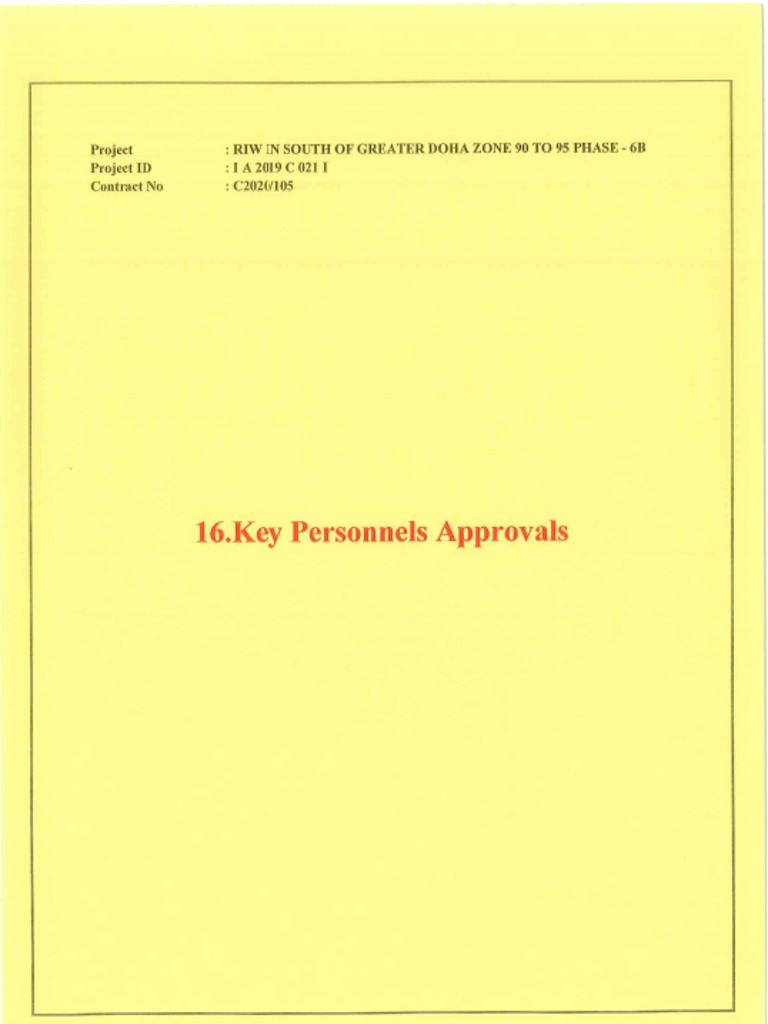 C16.Key Personnel Approval | PDF