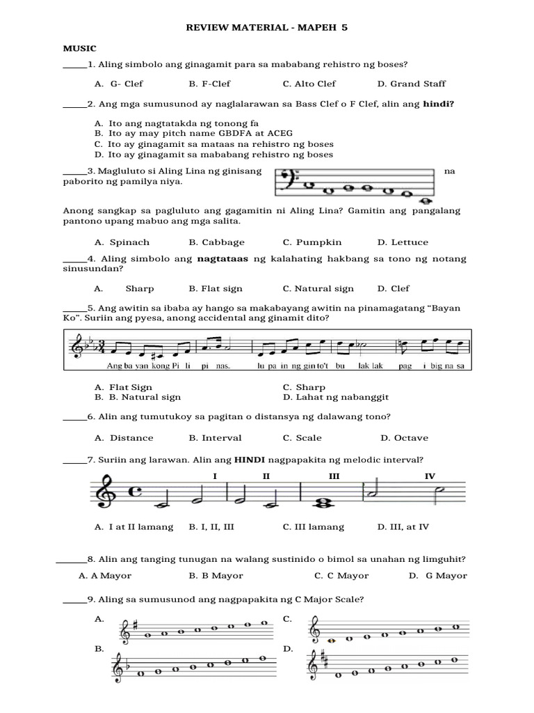 MAPEH Review Material | PDF