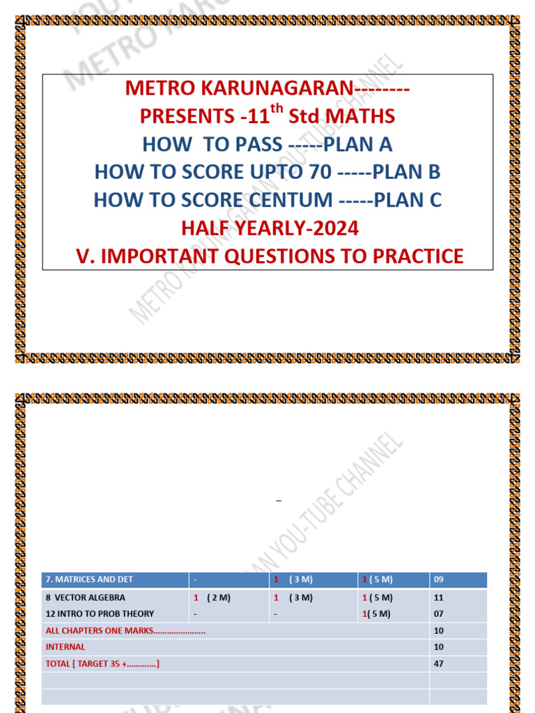 11th Grade Maths Exam Prep Guide | PDF | Mathematical Analysis ...