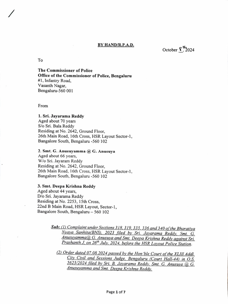 Letter to Commissioner | PDF