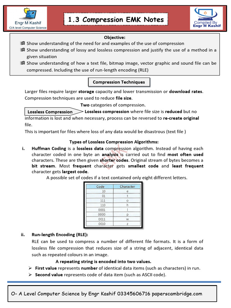 Compression Techniques in Computer Science | PDF | Data Compression ...
