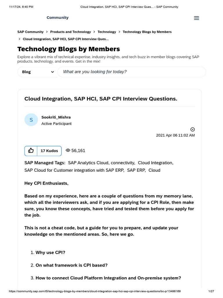 SAP CPI Interview Questions Guide | PDF | Cloud Computing | Web Service