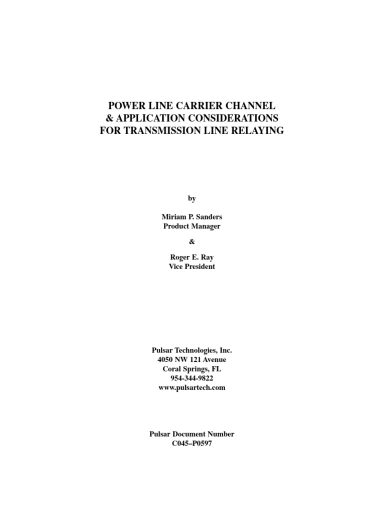 Power Line Carrier Applications | PDF | Inductor | Capacitor