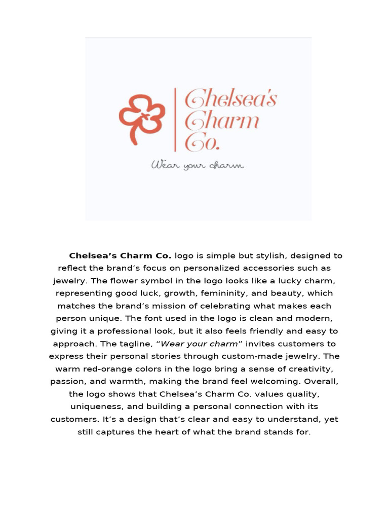 Chelsea's Charm Co. Logo Design Overview | PDF