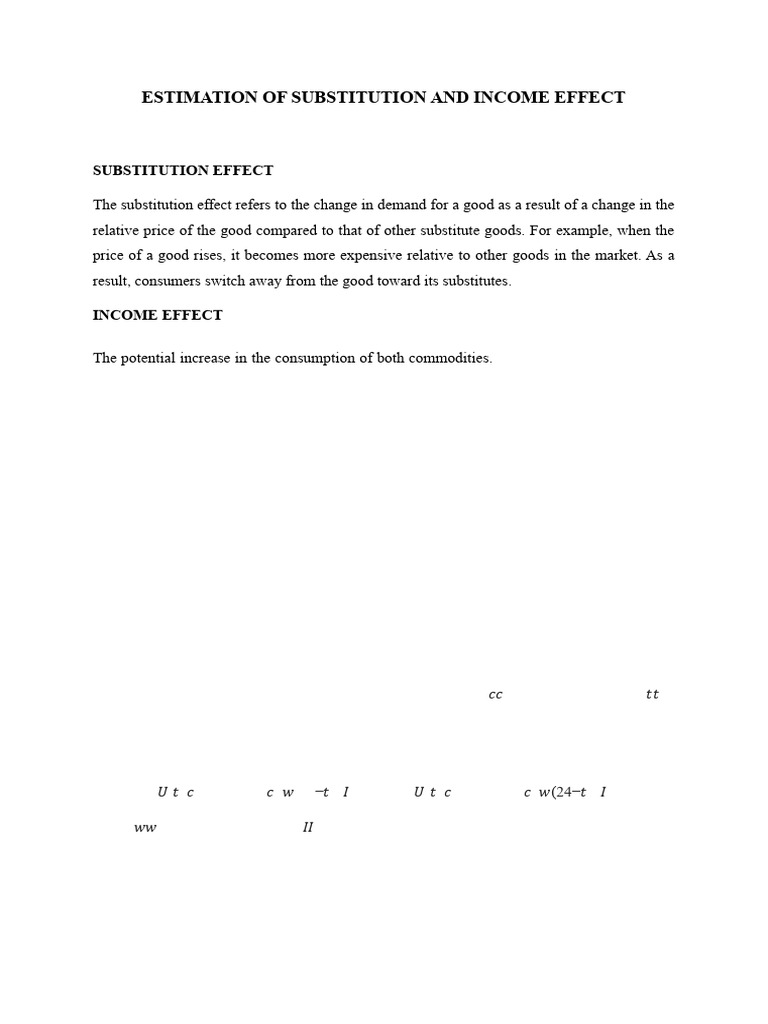 Substitution and Income Effect | PDF | Demand | Economics
