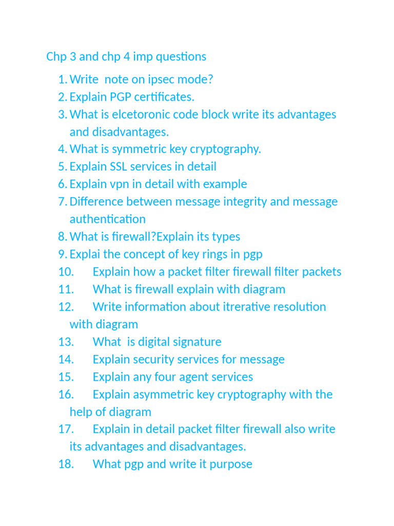 CHP 3 and CHP 4 Imp Questions | PDF