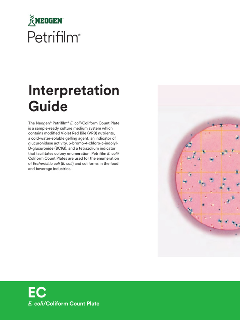 Petrifilm E. Coli Coliform EC Count Plate Interpretation Guide | PDF | Microbiology