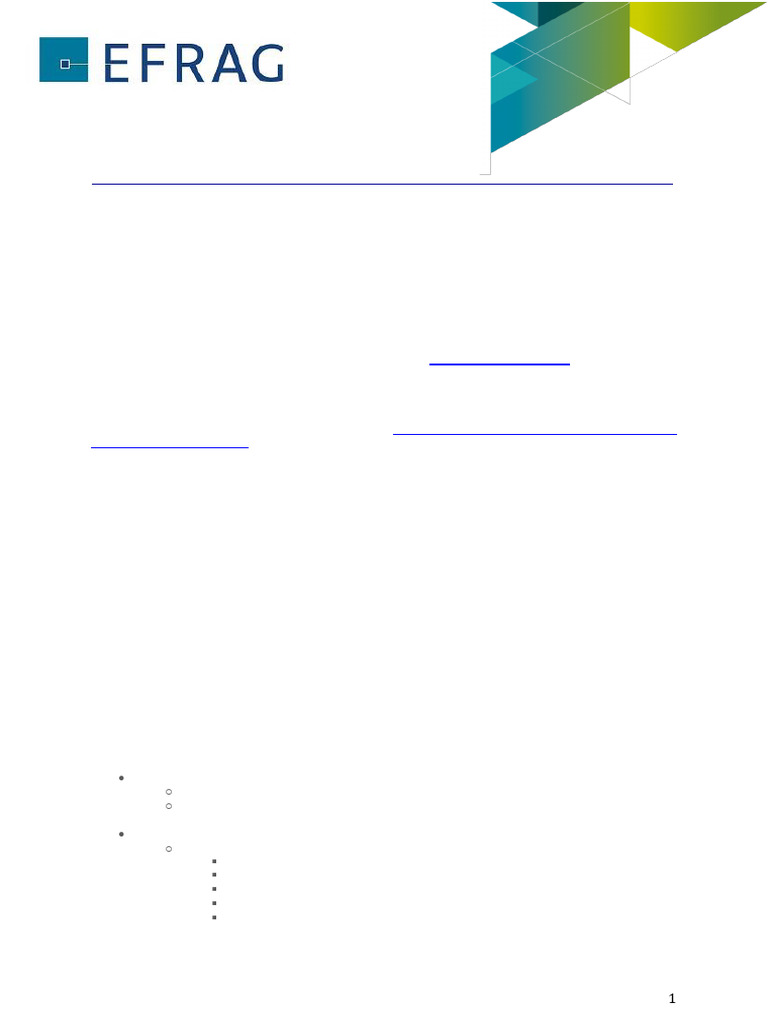 EFRAG Press Release First Set of Draft ESRS | PDF | Economies