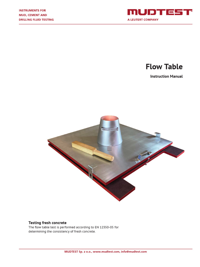 Instruction Manual Flow Table En12350-5 | PDF | Concrete | Plywood