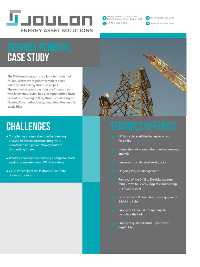 Joulon Derrick Removal Case Study | PDF