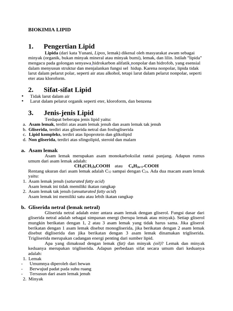 Biokimia Lipid | PDF