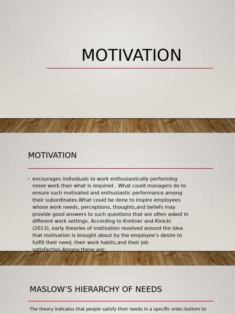 MOTIVATION | PDF | Motivational | Motivation