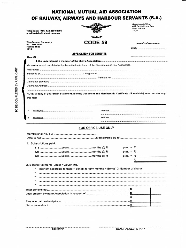 Application for Benefits | PDF