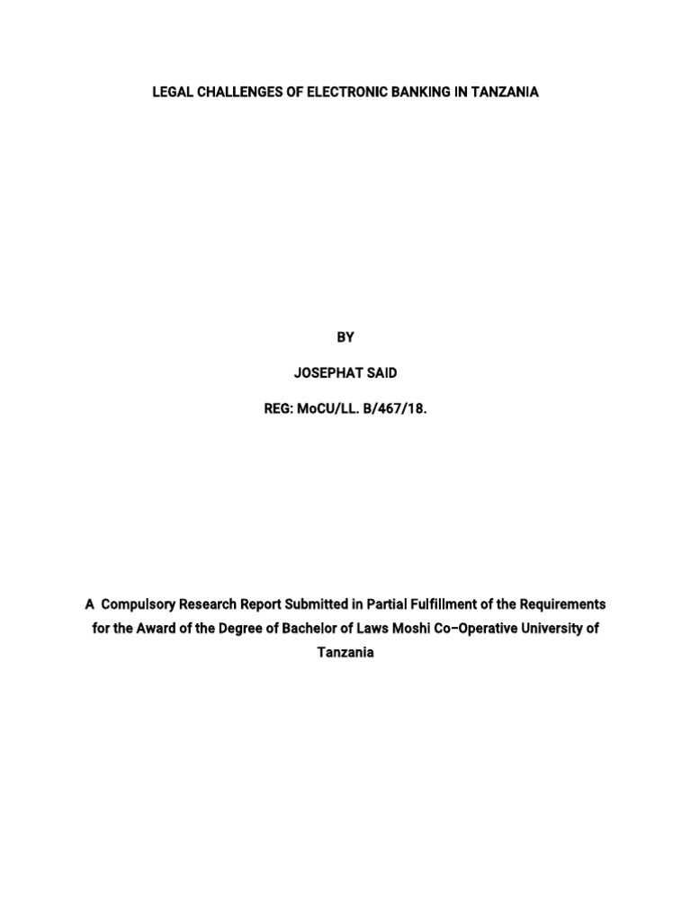 Legal Challenges of Electronic Banking S | PDF | Banks | Automated ...