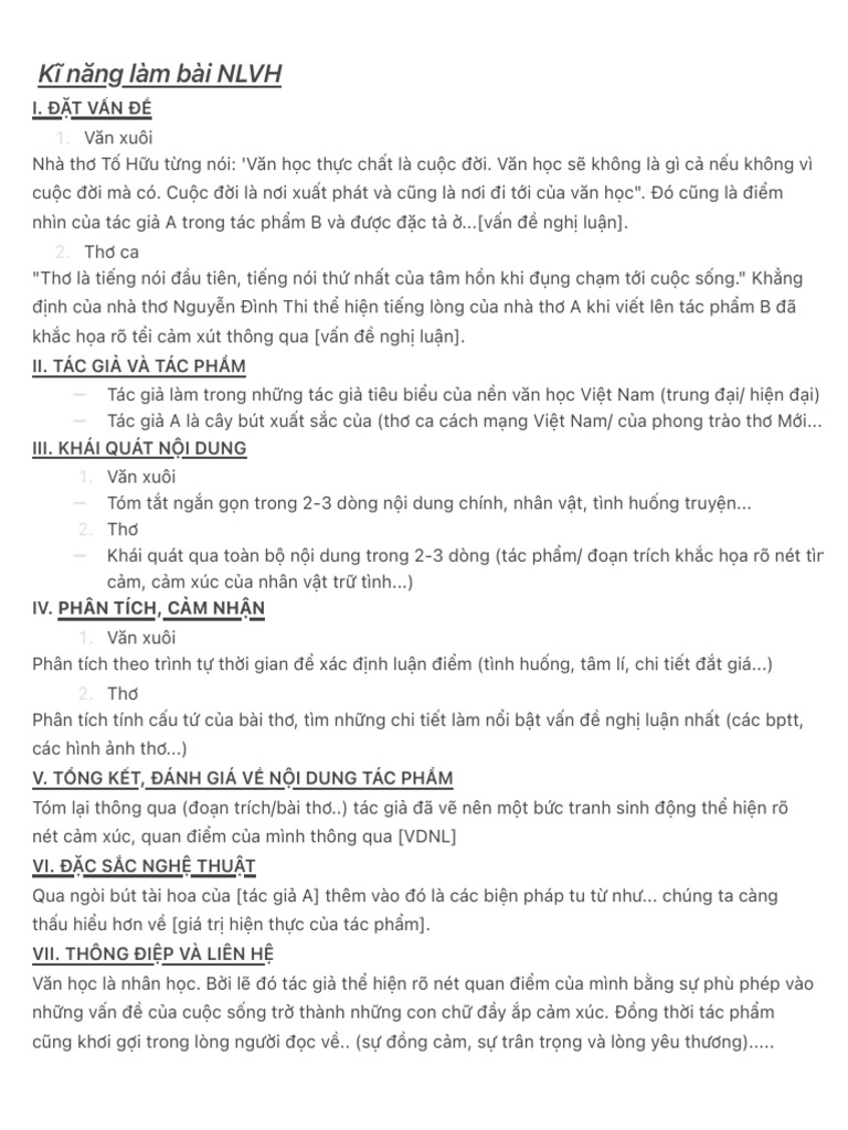 Kĩ năng làm bài NLVH | PDF