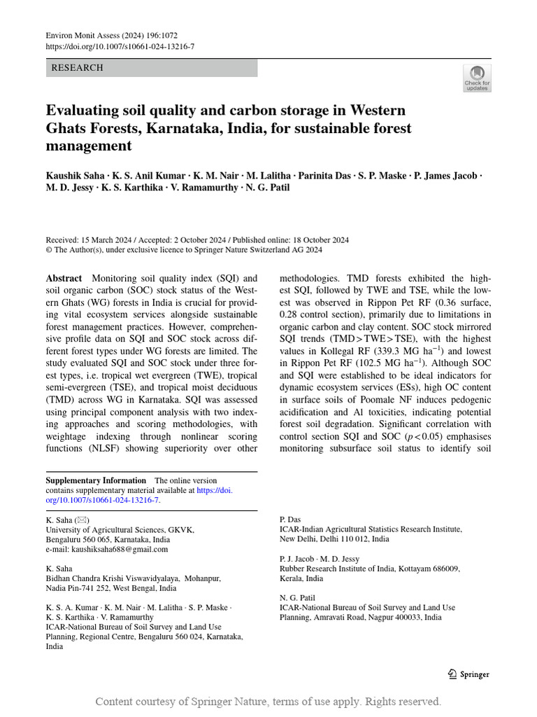 Evaluating Soil Quality and Carbon Storage in West | PDF | Soil | Environmental Conservation