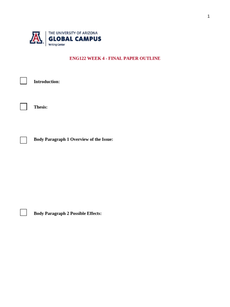 Research Analysis Essay Outline | PDF