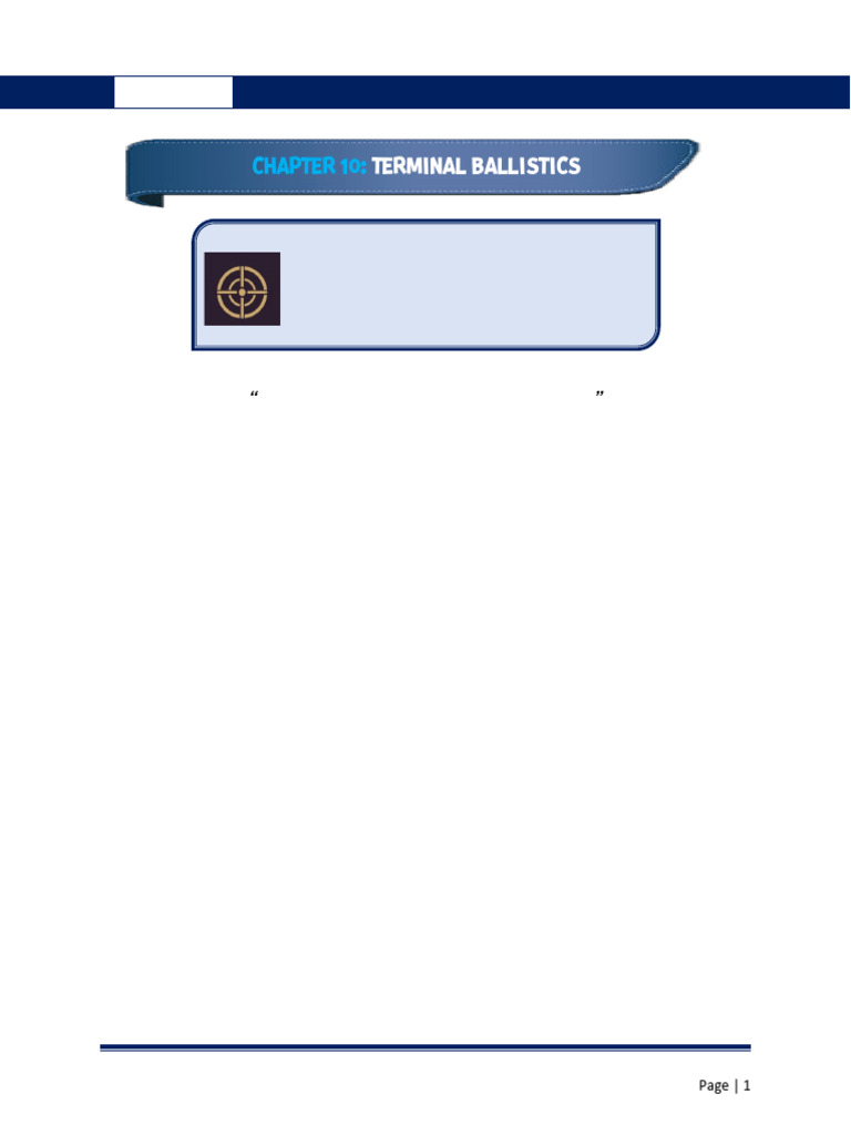 Chapter 10 - Terminal Ballistics | PDF | Bullet | Ballistics