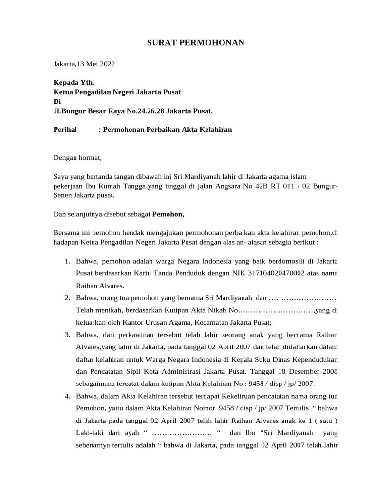 Surat Permohonan | PDF