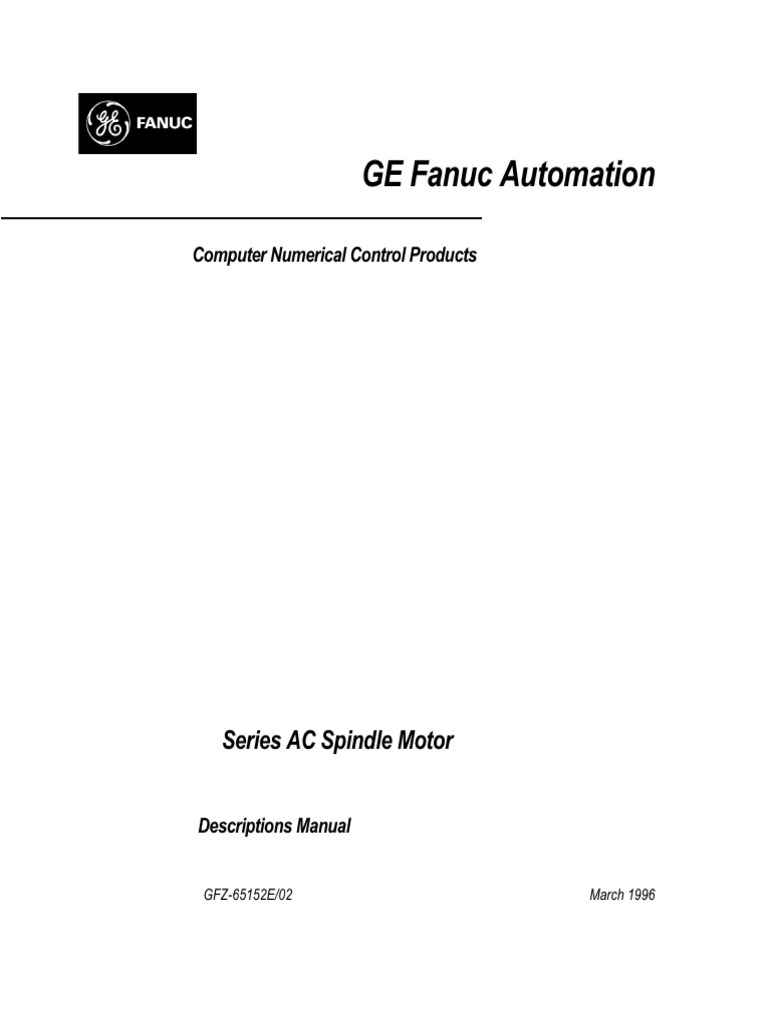 A Series Ac Spindle Motor Descriptions Manual 65152E | PDF | Electric ...