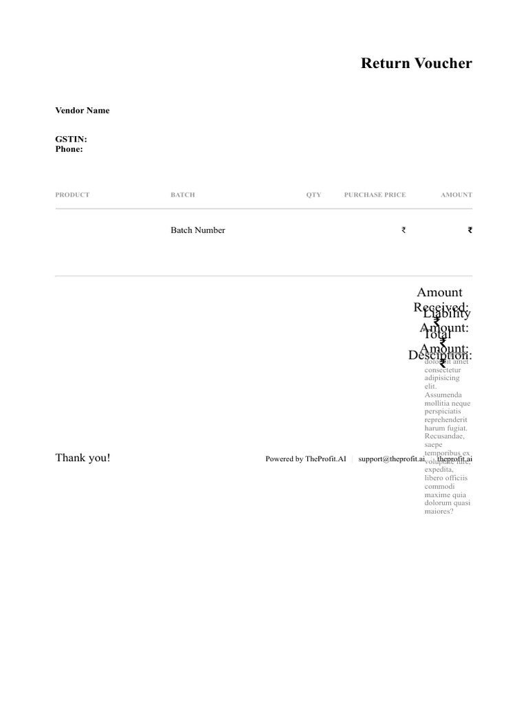 Return Voucher 1 | PDF