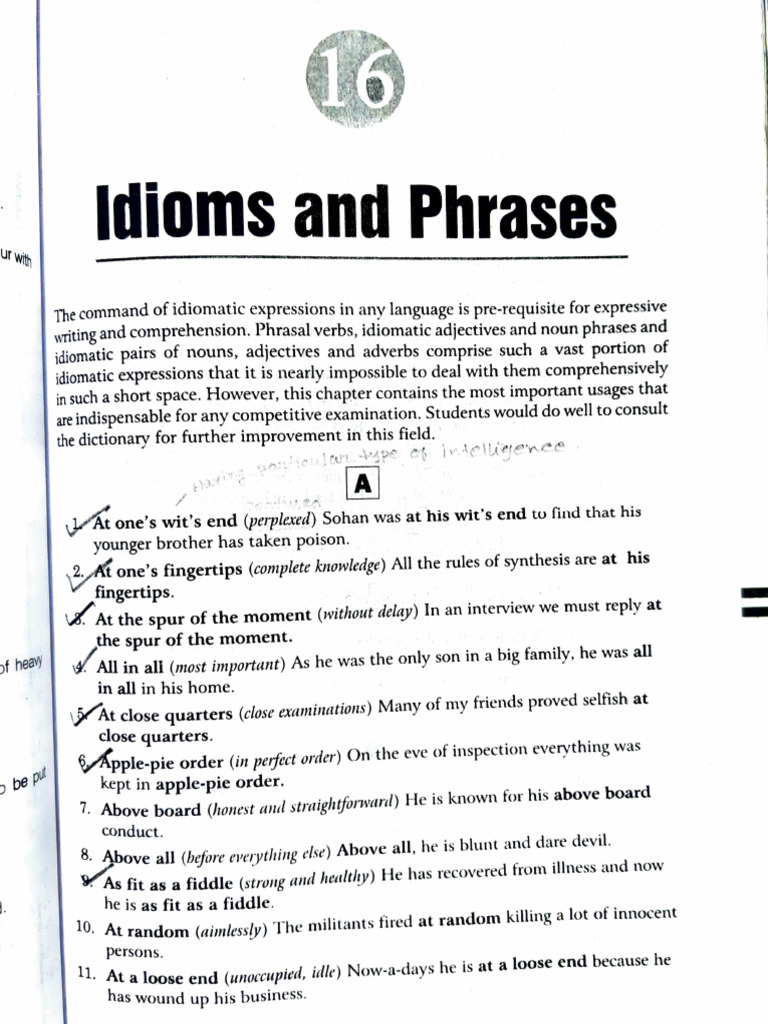 Idioms, Phrases and Foreign Words | PDF