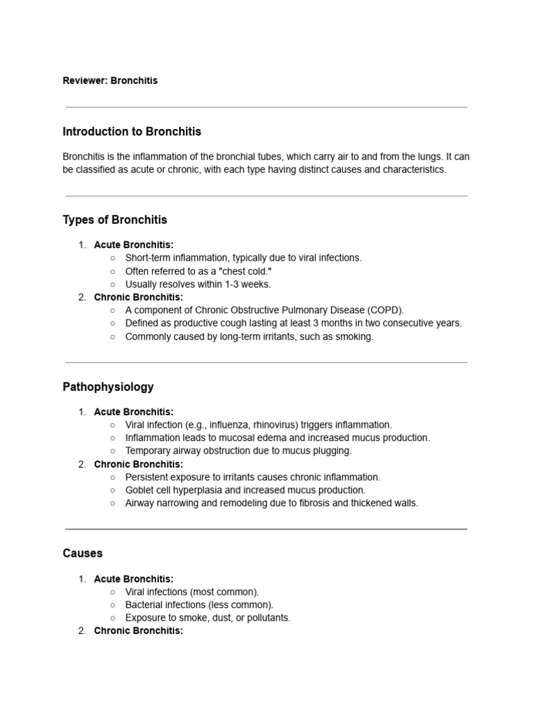Reviewer_ Bronchitis | PDF | Bronchitis | Cough