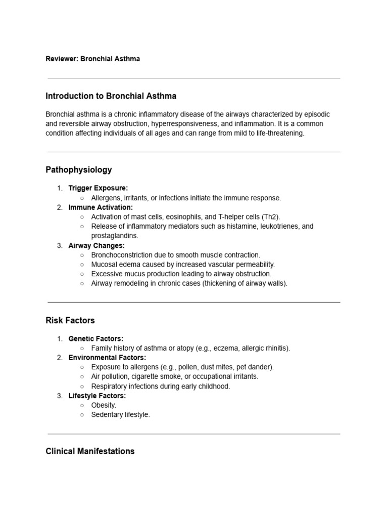 Comprehensive Guide to Bronchial Asthma | PDF | Asthma | Allergy