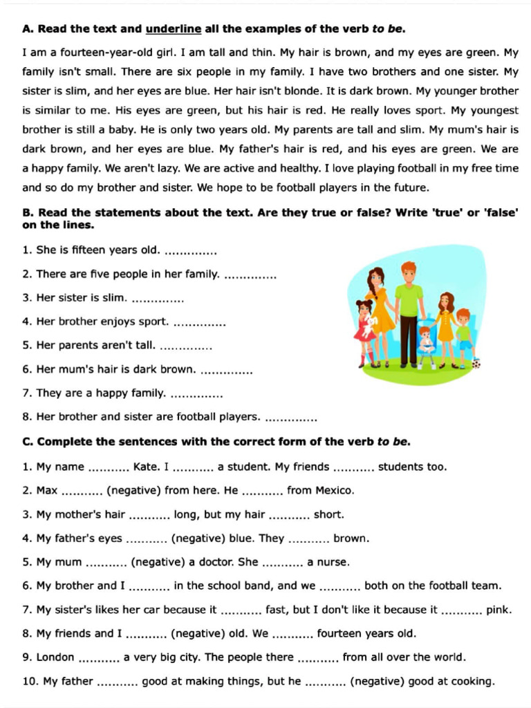 Verb to be worksheet | PDF | Language Mechanics | Linguistic Typology