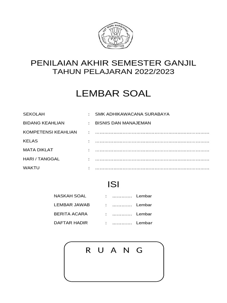Sampul Pas Ganjil 2022-2023 BDP | PDF