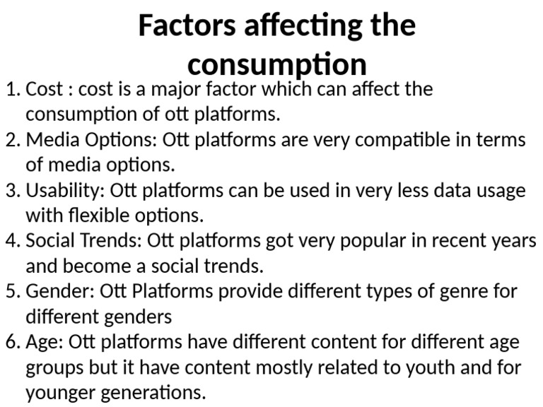 OTT Consumption Factors for Youth | PDF