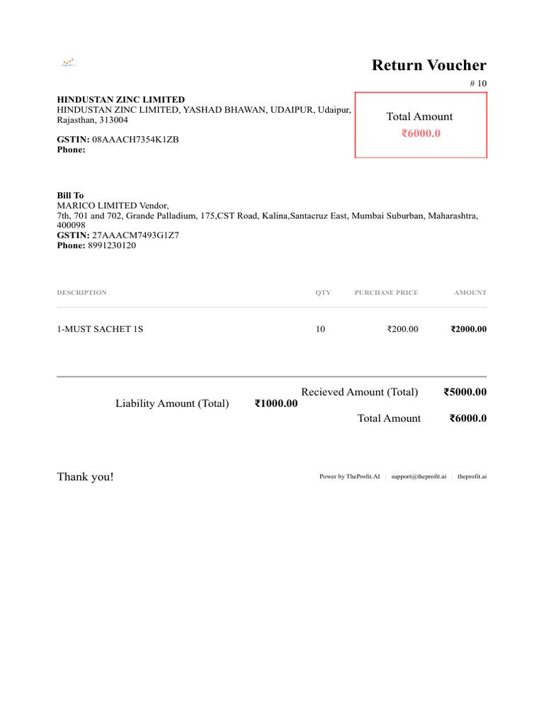 Return Voucher 10 | PDF