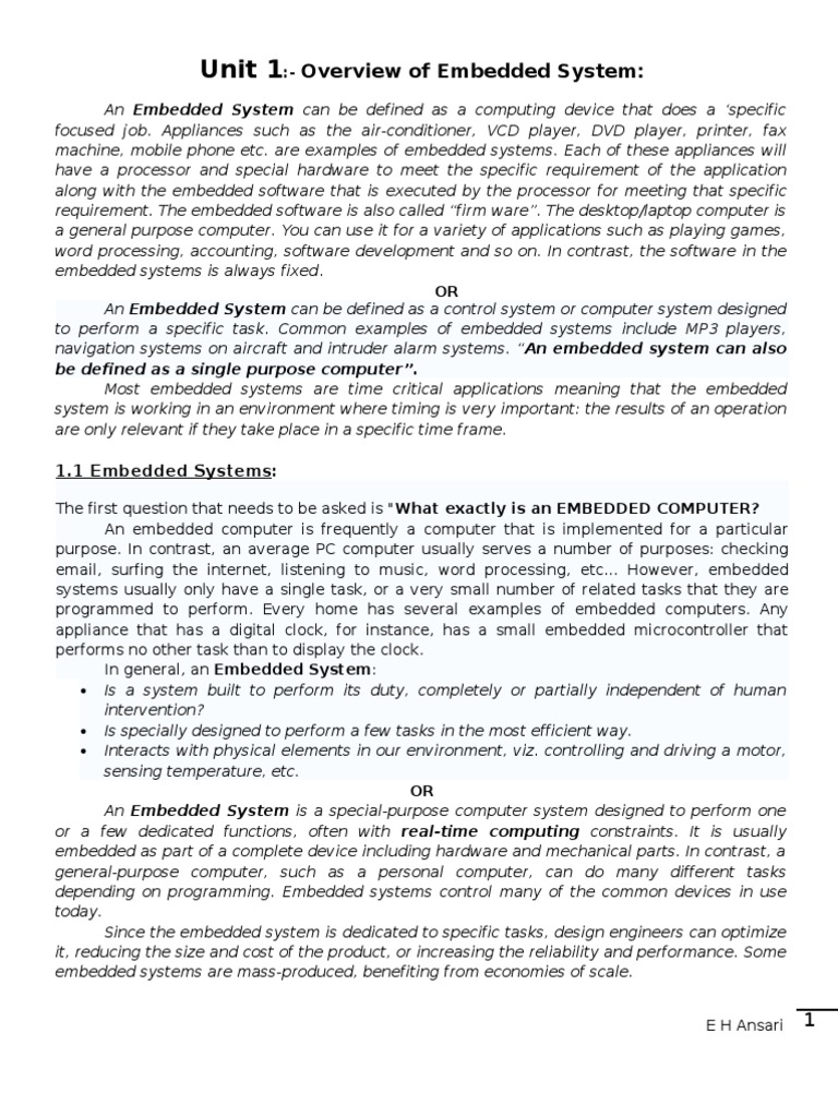 Embedded Systems Basics | PDF | Embedded System | Operating System
