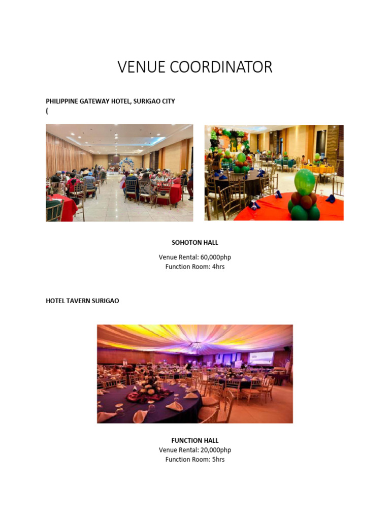 Surigao City Venue Rentals Guide | PDF