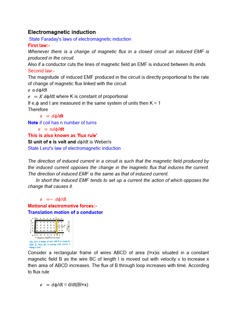 Electromagnetic Induction | PDF | Electromagnetic Induction | Inductance