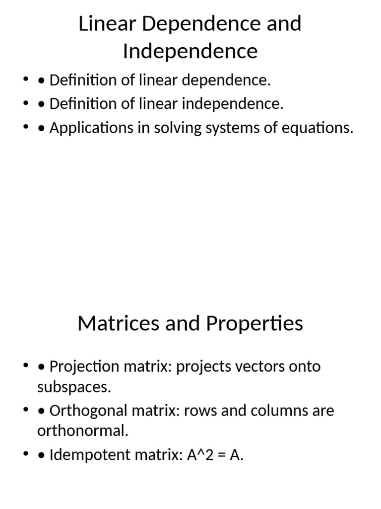 Linear Algebra 2 | PDF