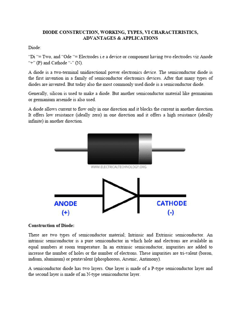 PN Juction Diode For BEEE | PDF | P–N Junction | Diode
