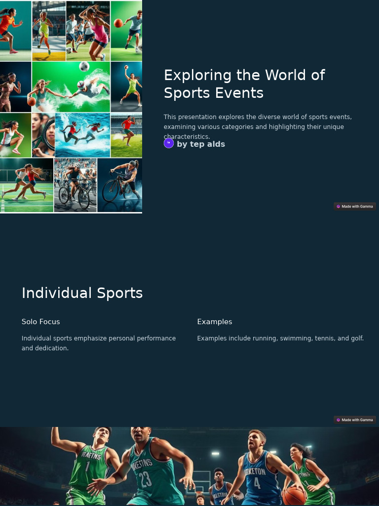 Types of Sports Events Explained | PDF