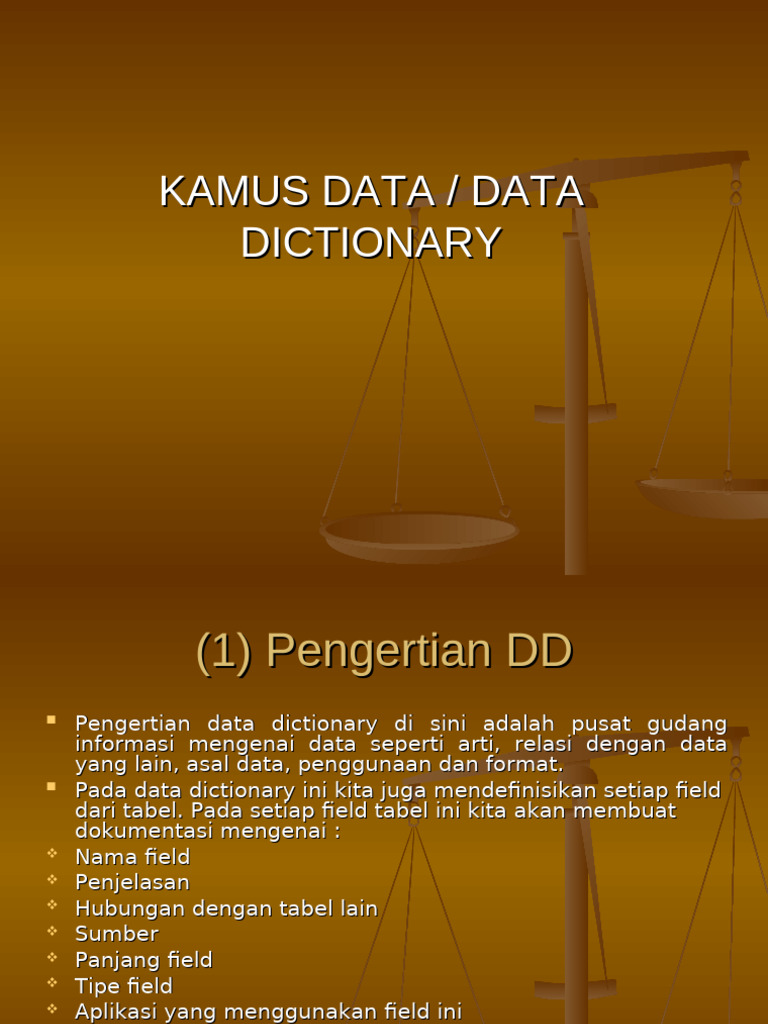 Materi Data Dictionary (Kamus Data) | PDF