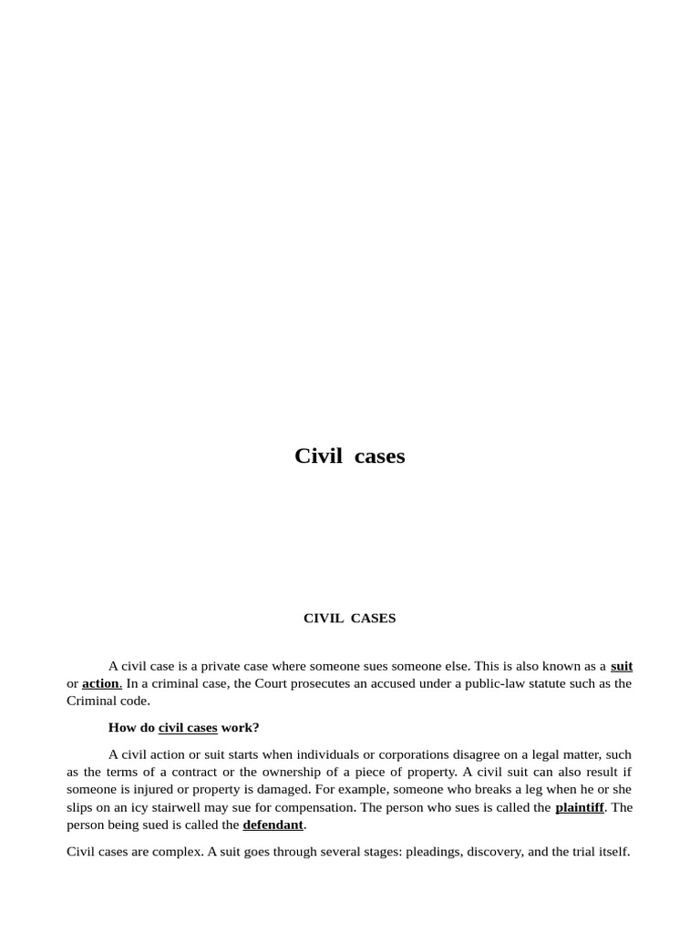 Civil and Criminal Cases | PDF | Lawsuit | Evidence (Law)