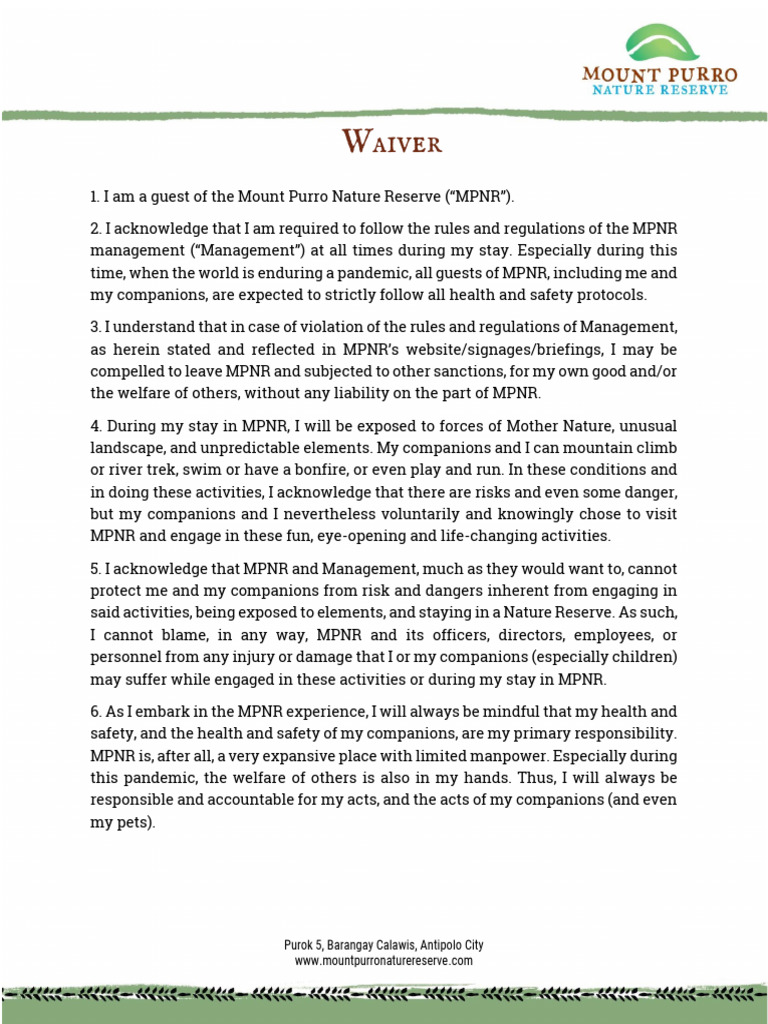 MPNR Waiver v052022 | PDF