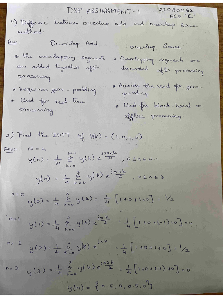 DSP-assignment-1(220801162) | PDF