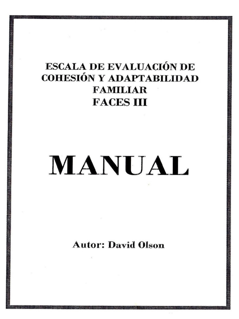 M1 - Escala de Evaluación de Cohesión y Adaptabilidad Familiar Faces III | PDF